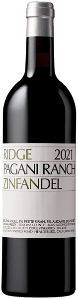 Ridge Vineyards Pagani Ranch Zinfandel 2021 750ml – Ludwig Fine Wine